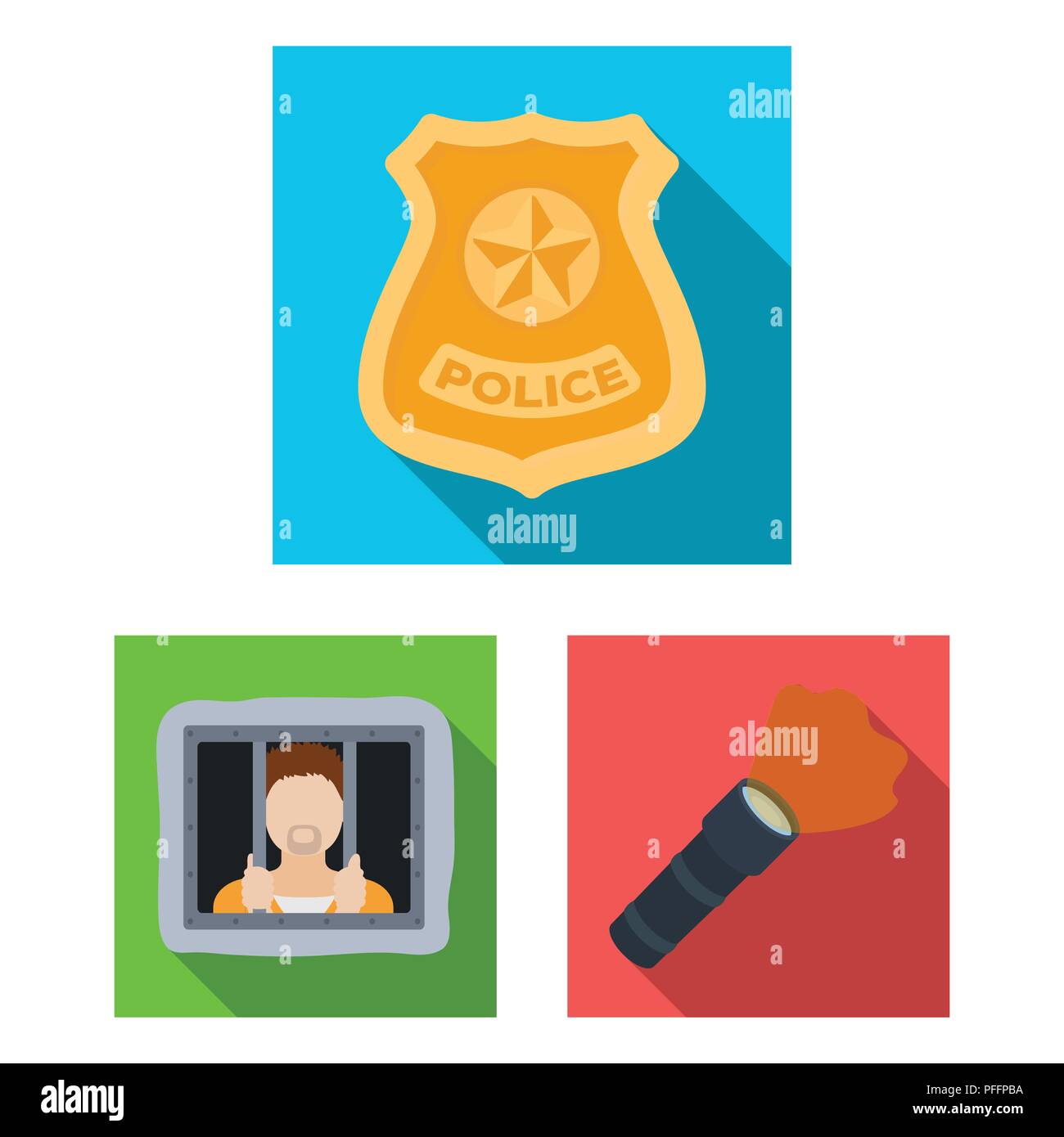 Police, Department flat icons in set collection for design.Detective ...