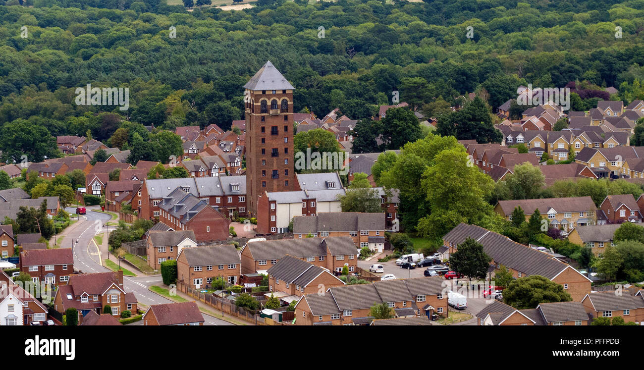 An aerial view of Shenley Tower in Radlett, Hertfordshire, where the ...