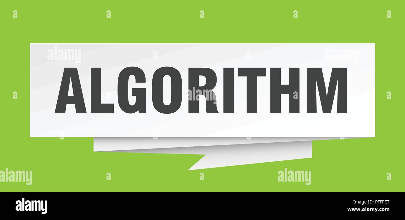 algorithm sign. algorithm paper origami speech bubble. algorithm tag ...