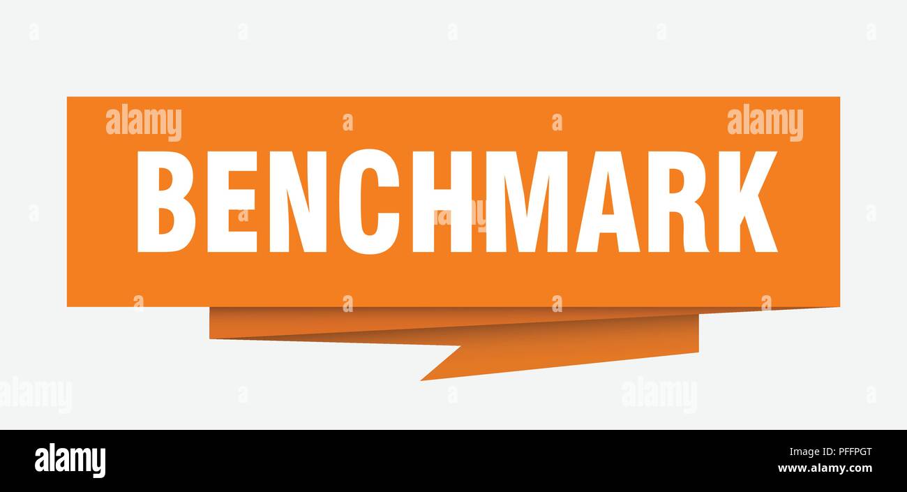benchmark sign. benchmark paper origami speech bubble. benchmark tag ...