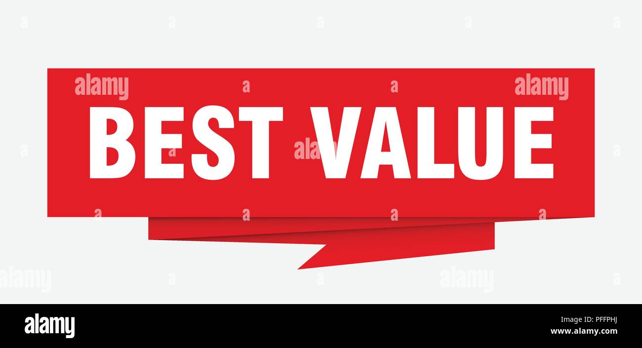 best value sign. best value paper origami speech bubble. best value tag ...