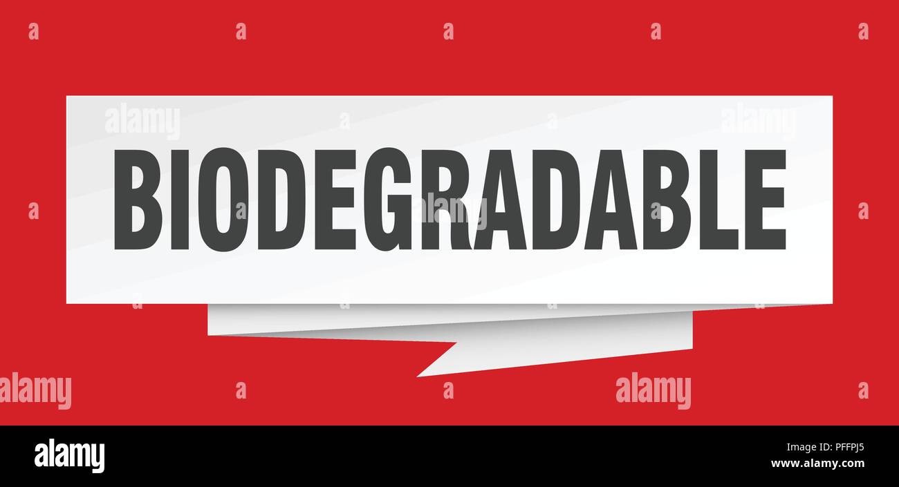 biodegradable sign. biodegradable paper origami speech bubble ...