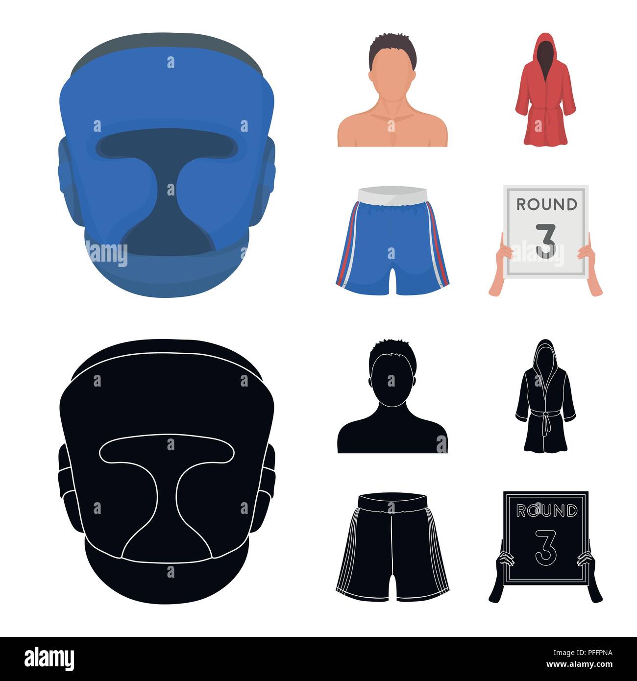 Boxing, sport, mask, helmet .Boxing set collection icons in cartoon ...