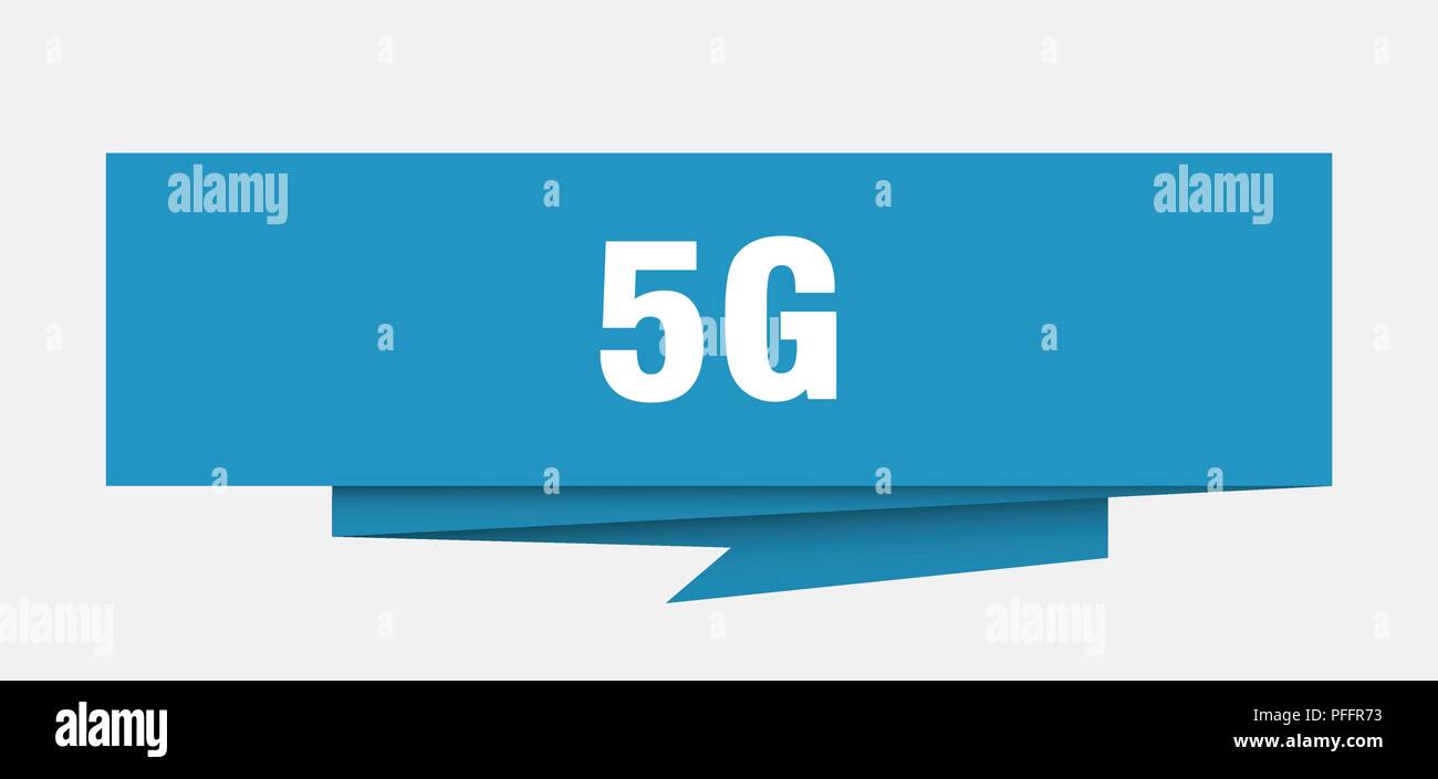 5g sign. 5g paper origami speech bubble. 5g tag. 5g banner Stock Vector ...