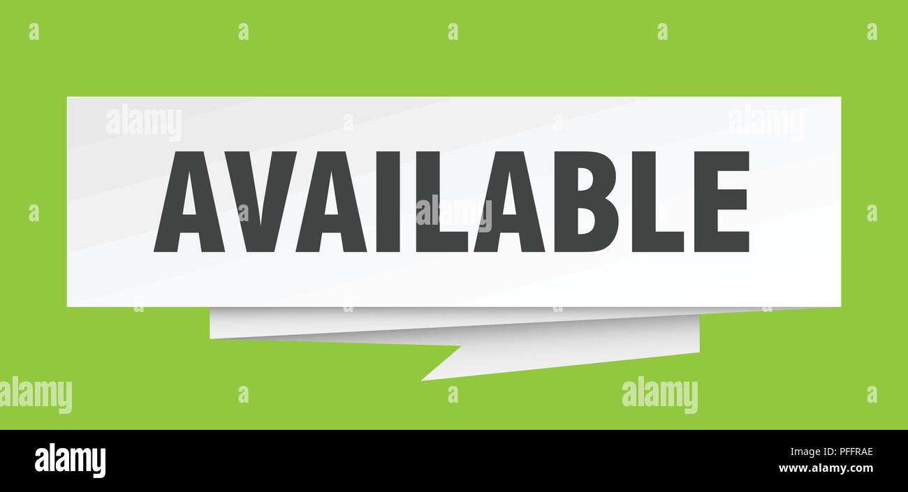 available sign. available paper origami speech bubble. available tag ...