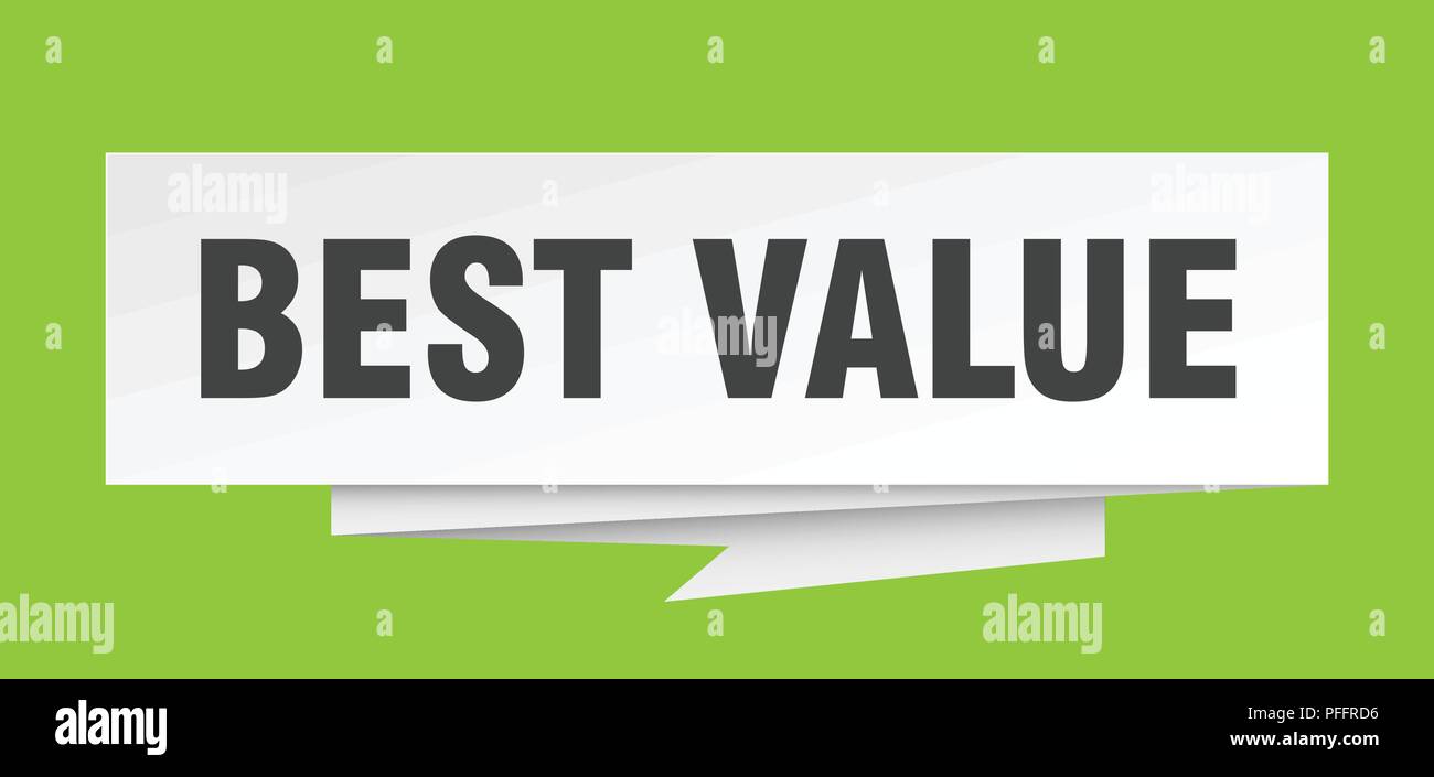 best value sign. best value paper origami speech bubble. best value tag ...