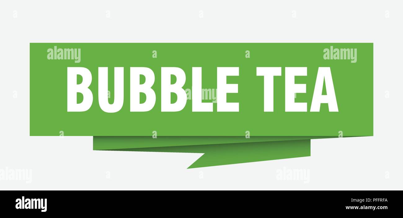bubble tea sign. bubble tea paper origami speech bubble. bubble tea tag ...