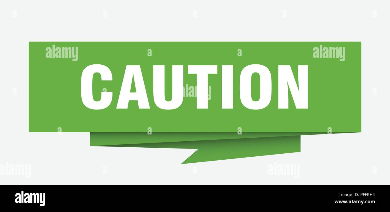 caution sign. caution paper origami speech bubble. caution tag. caution ...