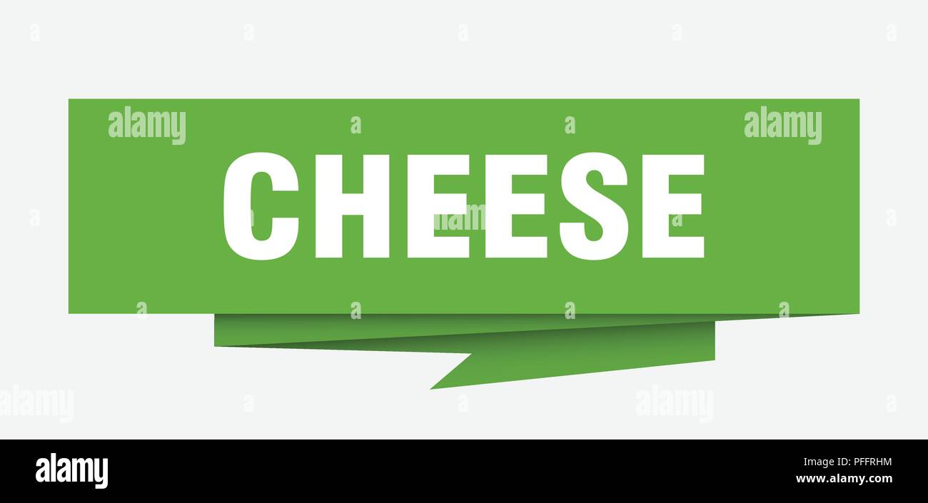 cheese sign. cheese paper origami speech bubble. cheese tag. cheese ...