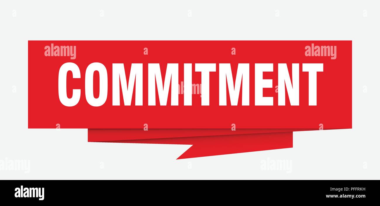 commitment sign. commitment paper origami speech bubble. commitment tag ...