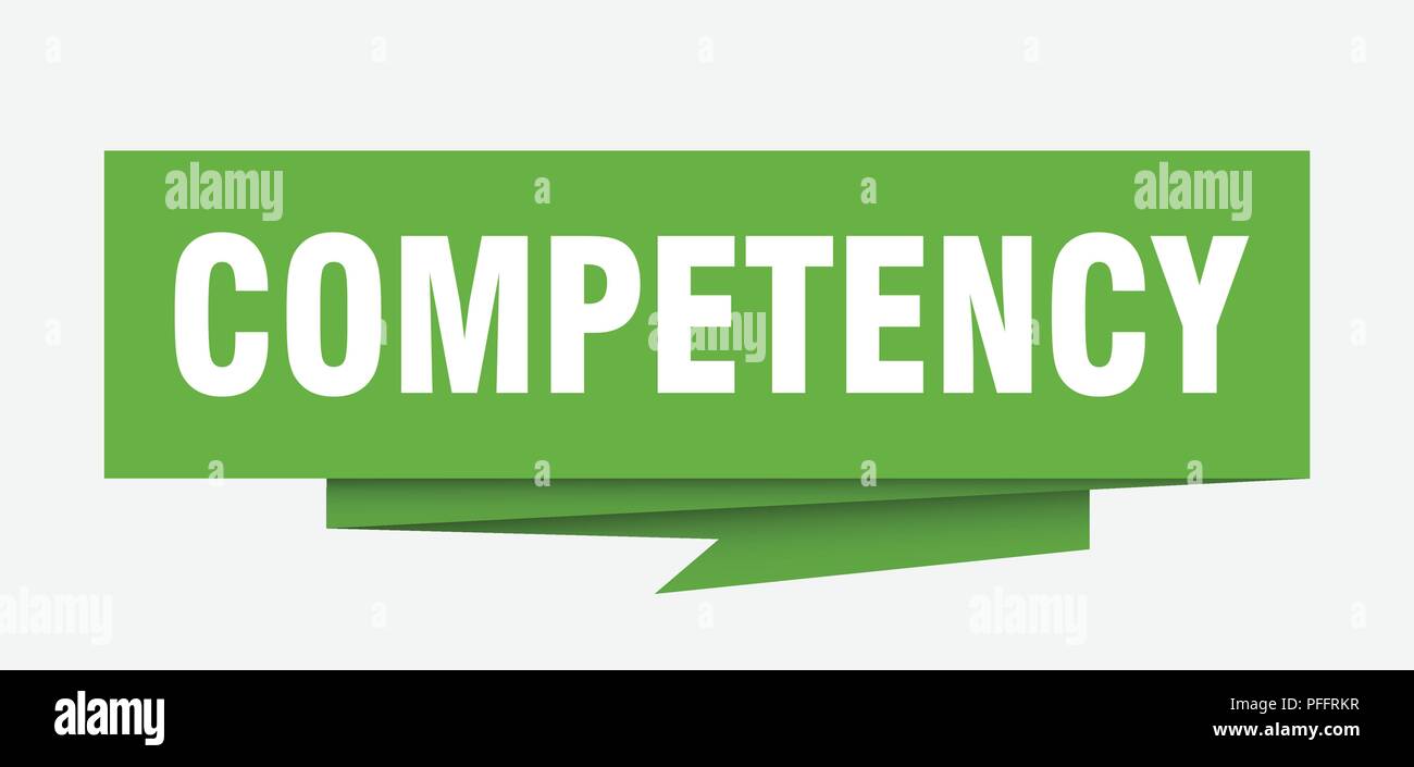 competency sign. competency paper origami speech bubble. competency tag ...