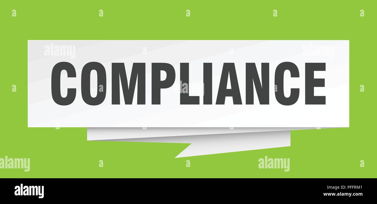compliance sign. compliance paper origami speech bubble. compliance tag ...