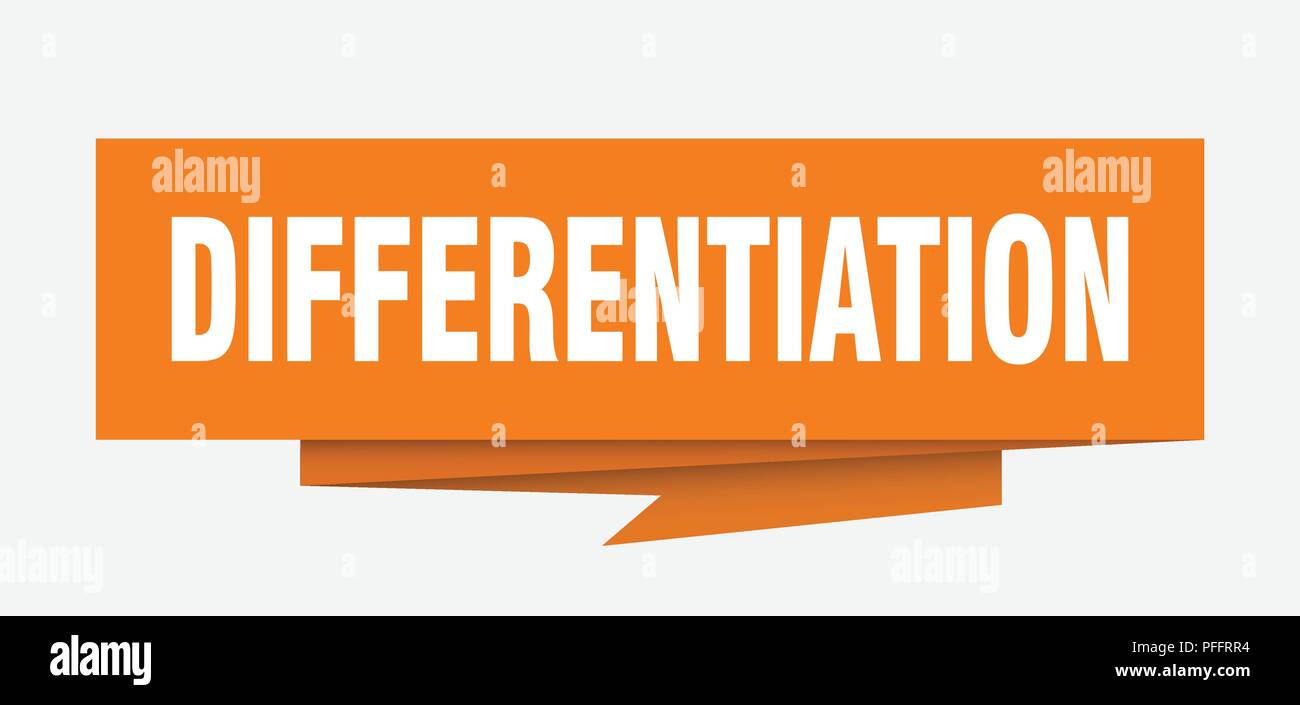 differentiation sign. differentiation paper origami speech bubble ...