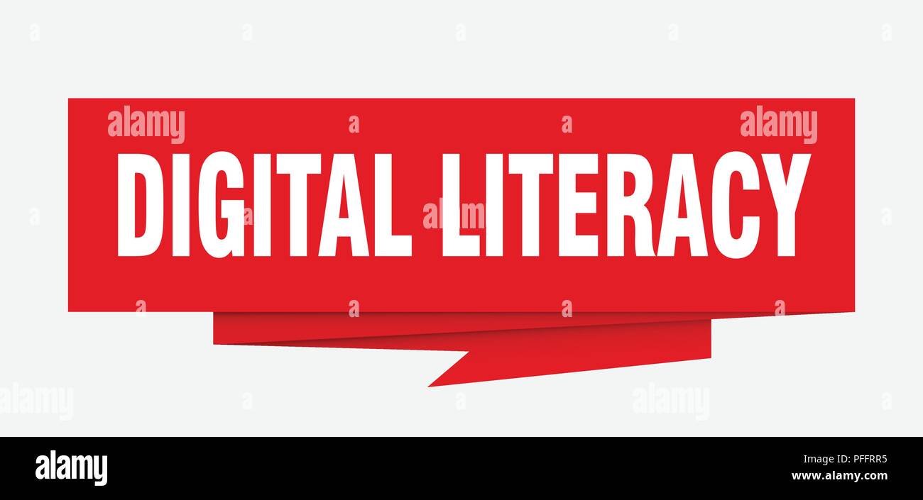 digital literacy sign. digital literacy paper origami speech bubble ...