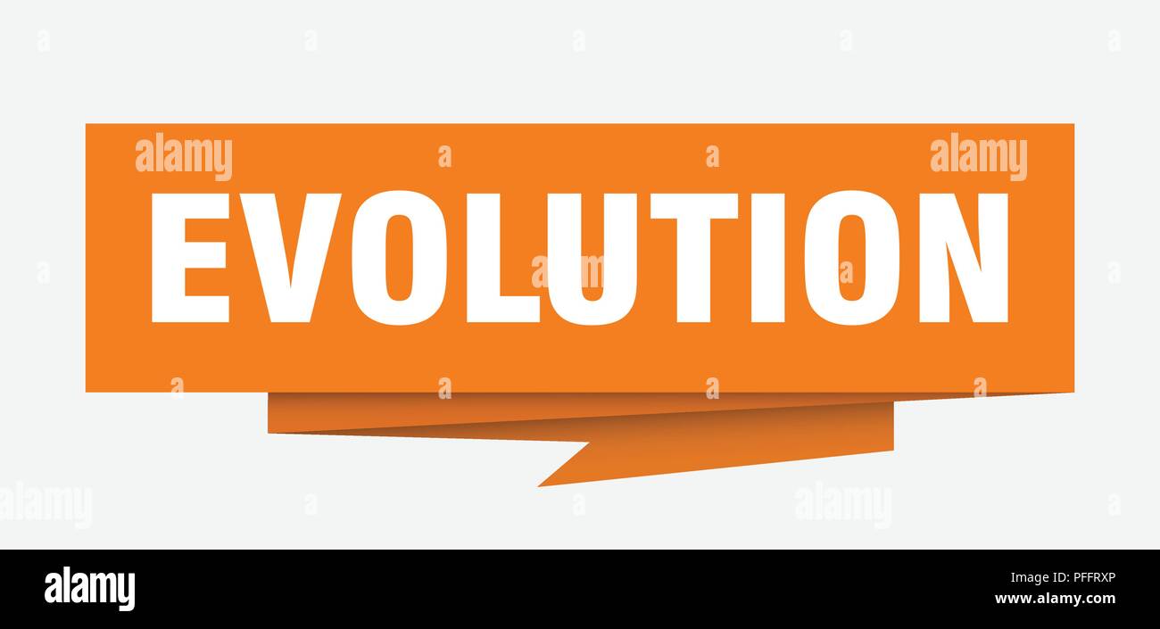 evolution sign. evolution paper origami speech bubble. evolution tag ...