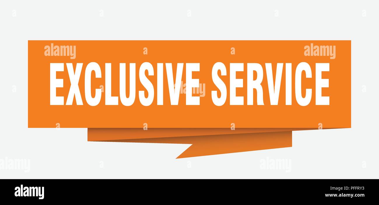 exclusive service sign. exclusive service paper origami speech bubble ...