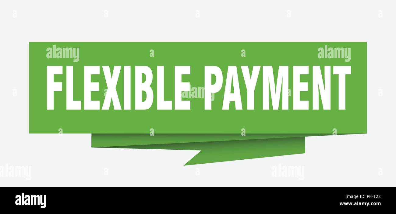 flexible payment sign. flexible payment paper origami speech bubble ...