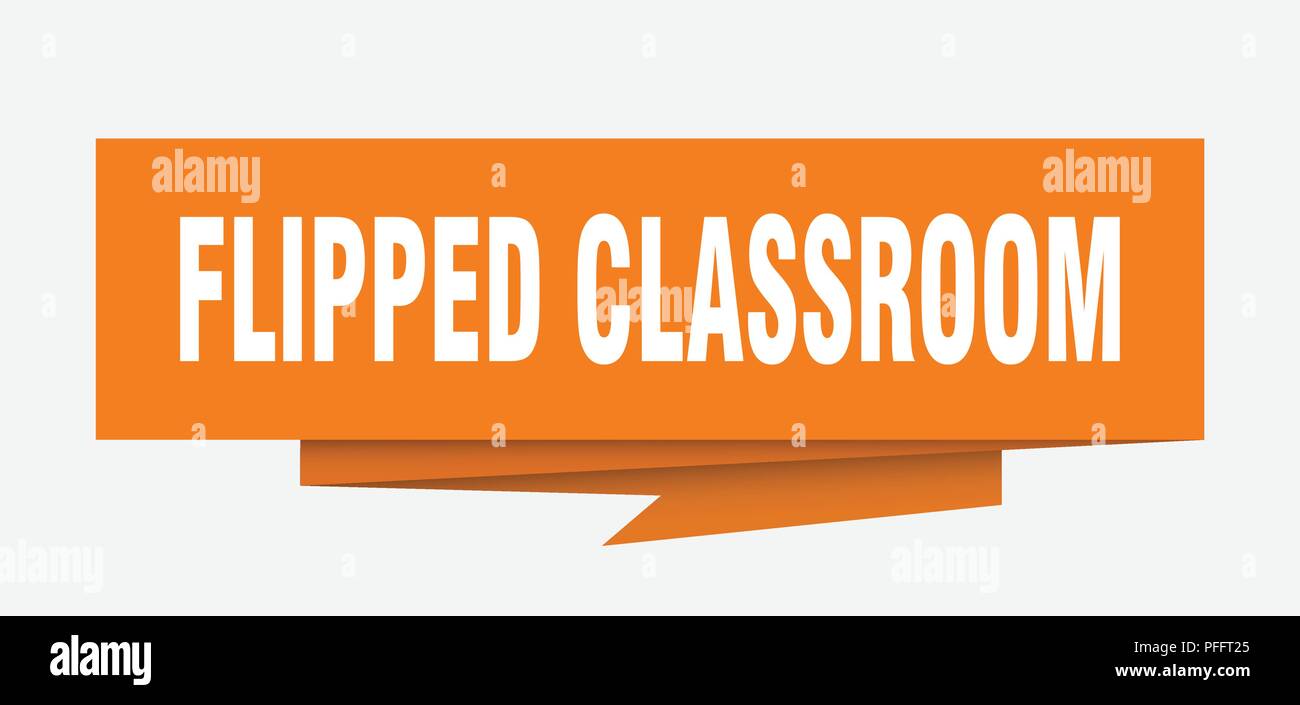 flipped classroom sign. flipped classroom paper origami speech bubble ...