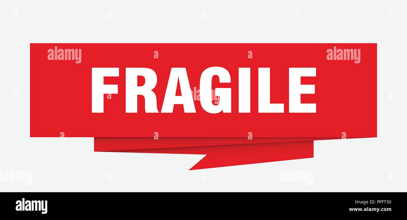 fragile sign. fragile paper origami speech bubble. fragile tag. fragile ...