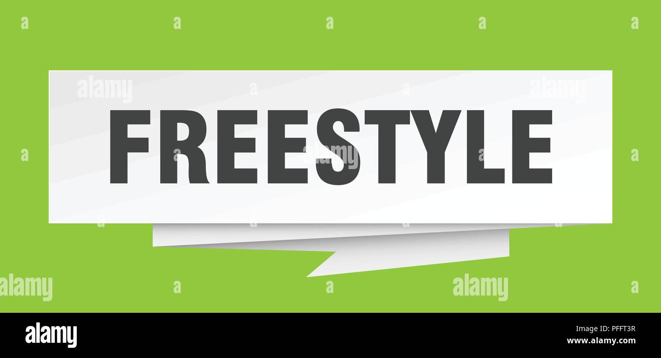 freestyle sign. freestyle paper origami speech bubble. freestyle tag ...