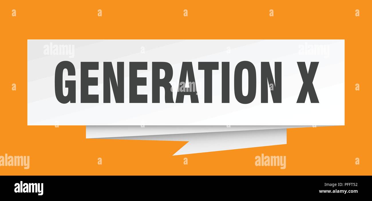 generation x sign. generation x paper origami speech bubble. generation ...