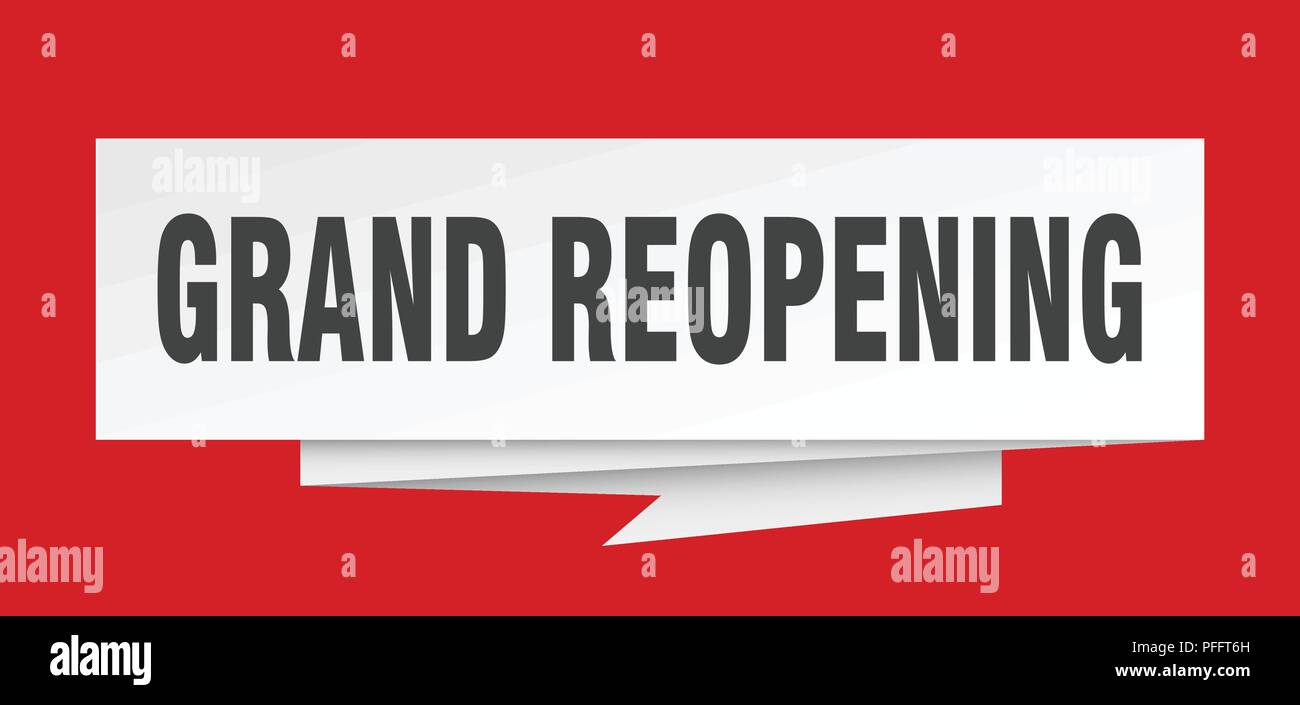 grand reopening sign. grand reopening paper origami speech bubble ...