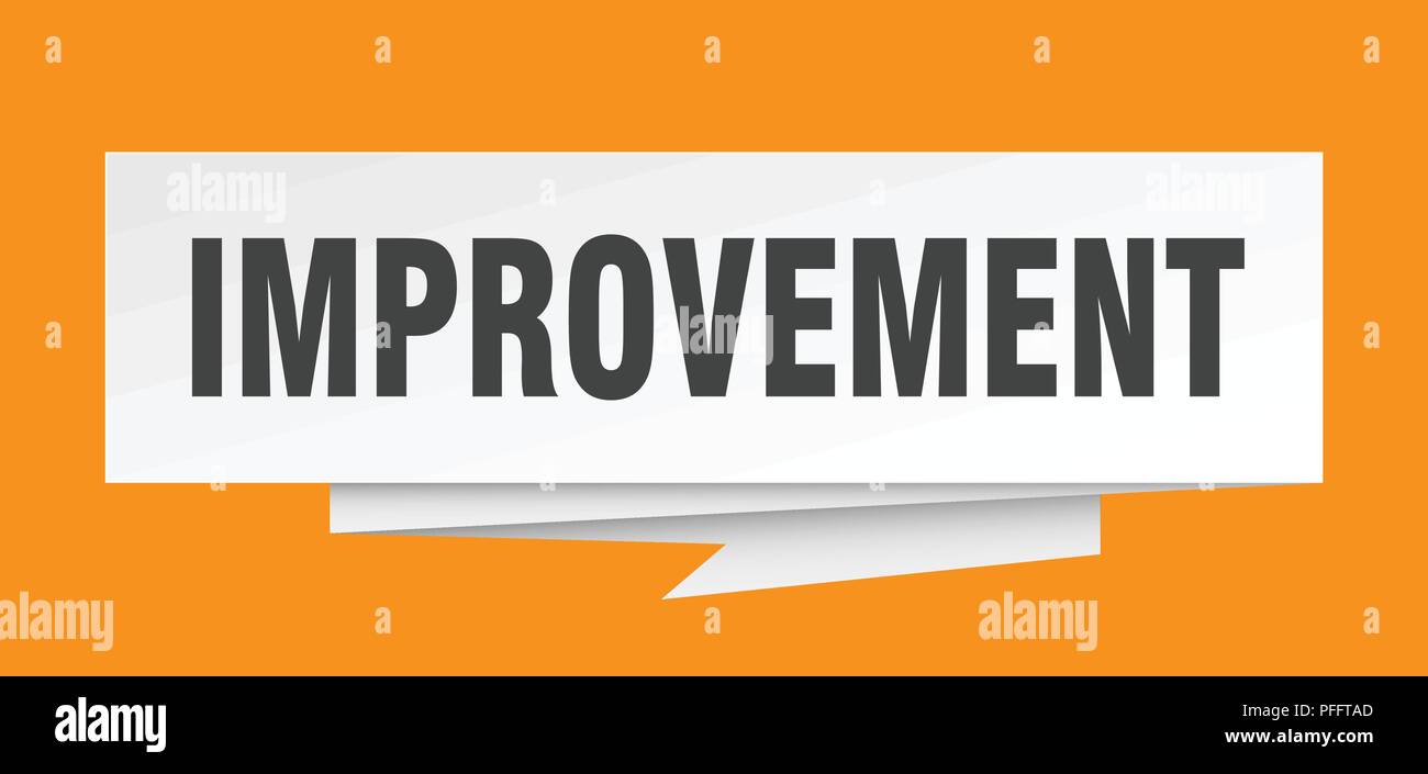 improvement sign. improvement paper origami speech bubble. improvement ...