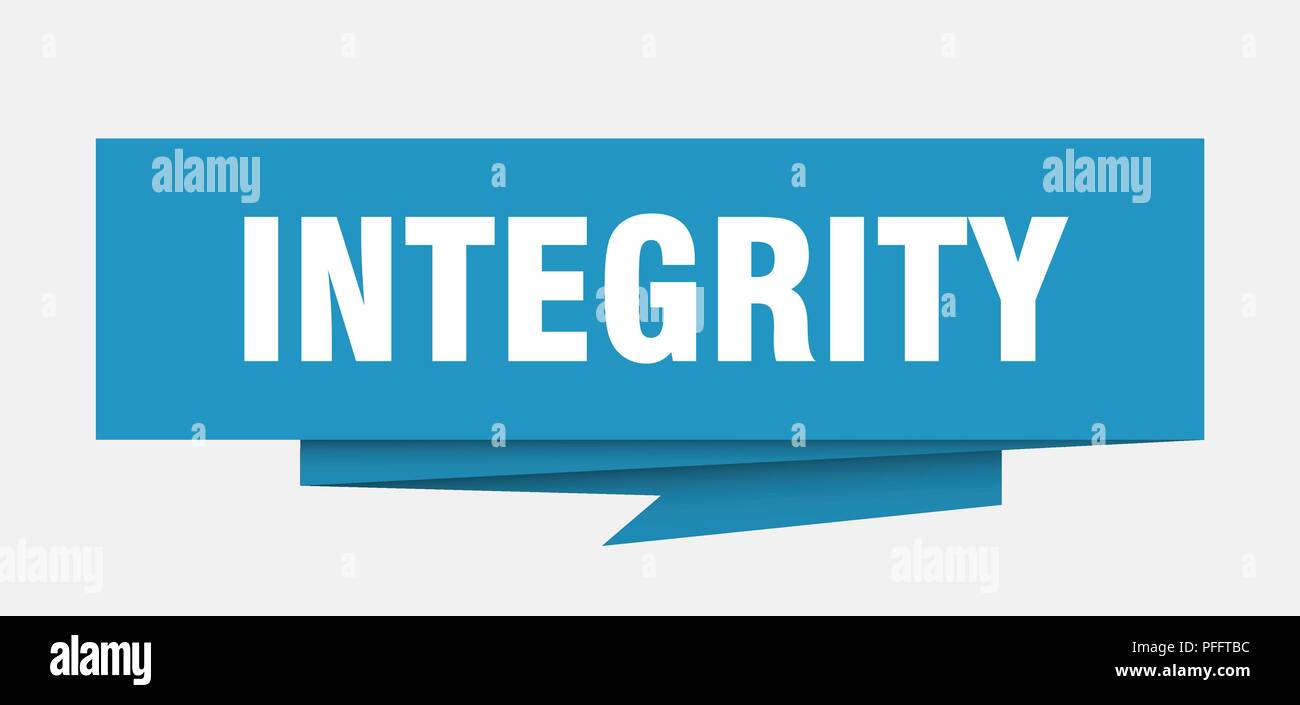 integrity sign. integrity paper origami speech bubble. integrity tag ...