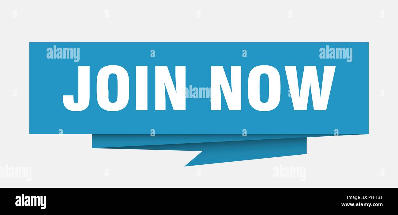 join now sign. join now paper origami speech bubble. join now tag. join now banner Stock Vector ...