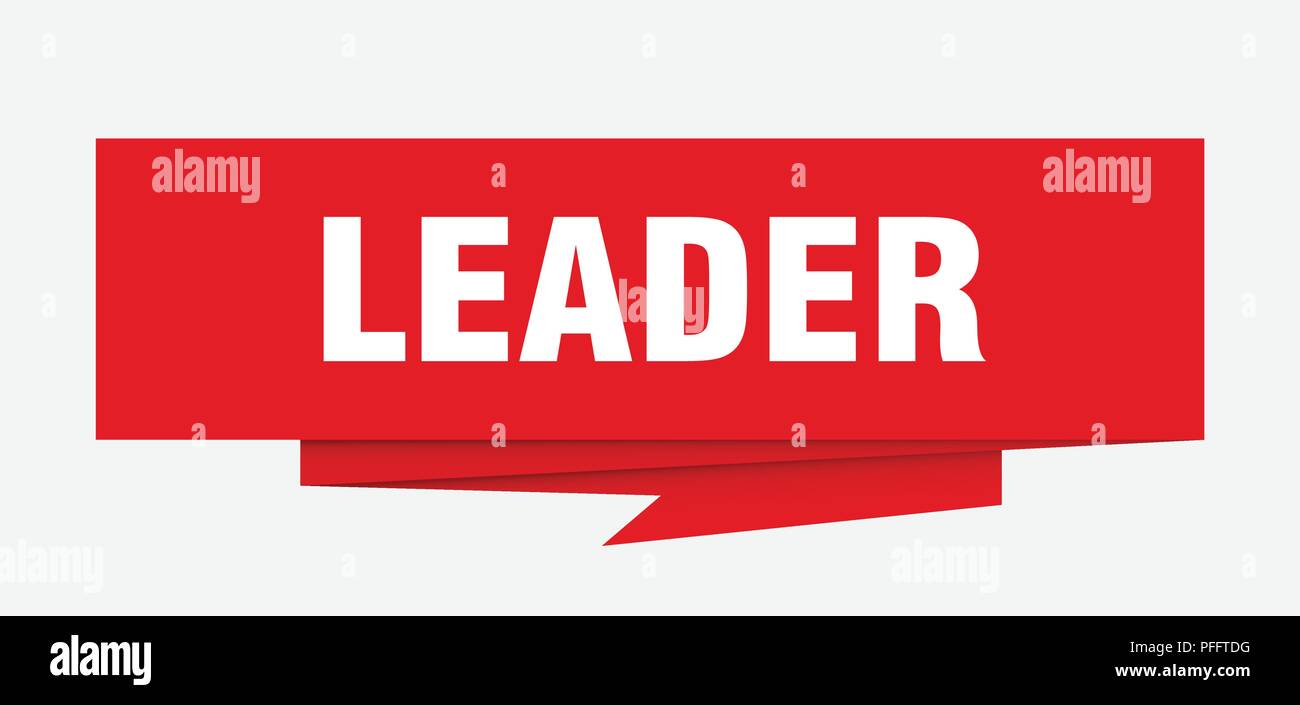 leader sign. leader paper origami speech bubble. leader tag. leader ...