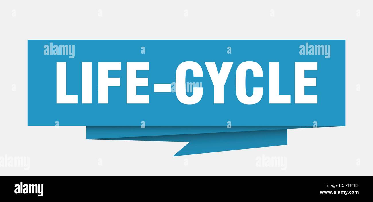 life-cycle sign. life-cycle paper origami speech bubble. life-cycle tag ...