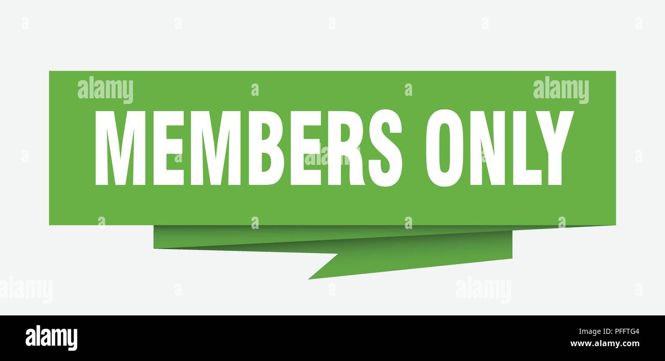 members only sign. members only paper origami speech bubble. members ...