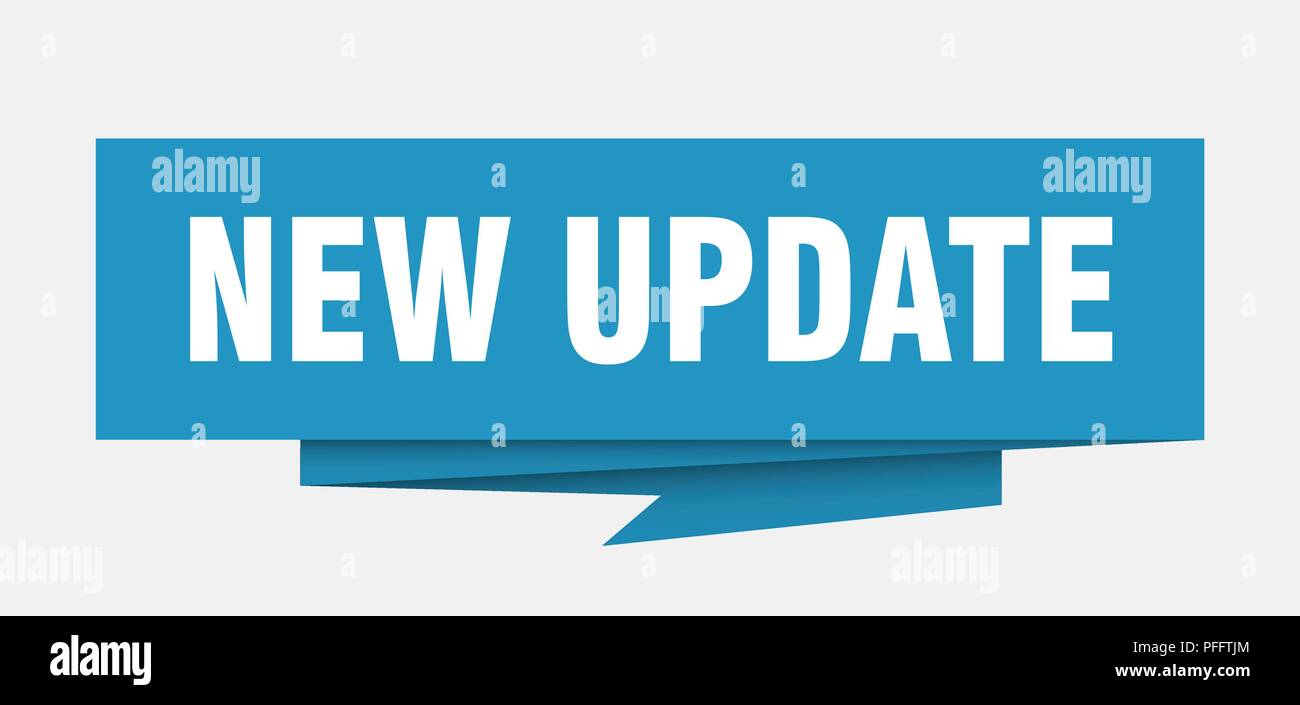 new update sign. new update paper origami speech bubble. new update tag ...