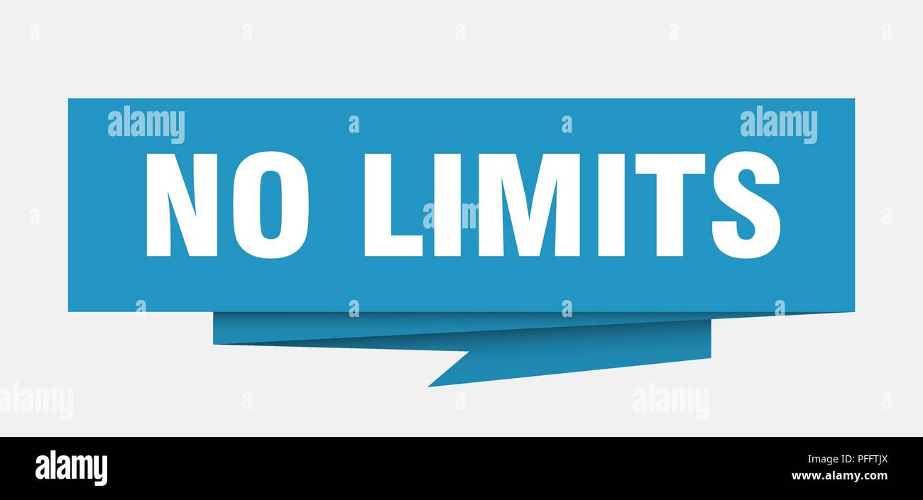 no limits sign. no limits paper origami speech bubble. no limits tag ...
