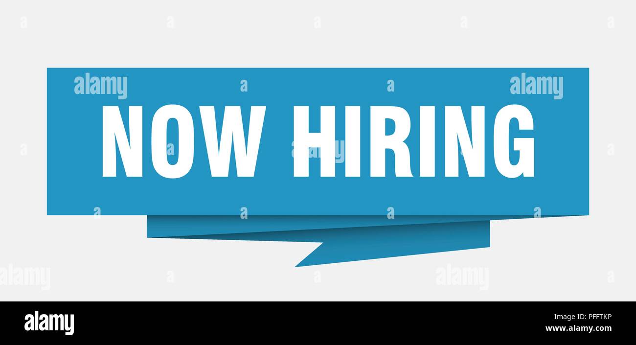 now hiring sign. now hiring paper origami speech bubble. now hiring tag ...