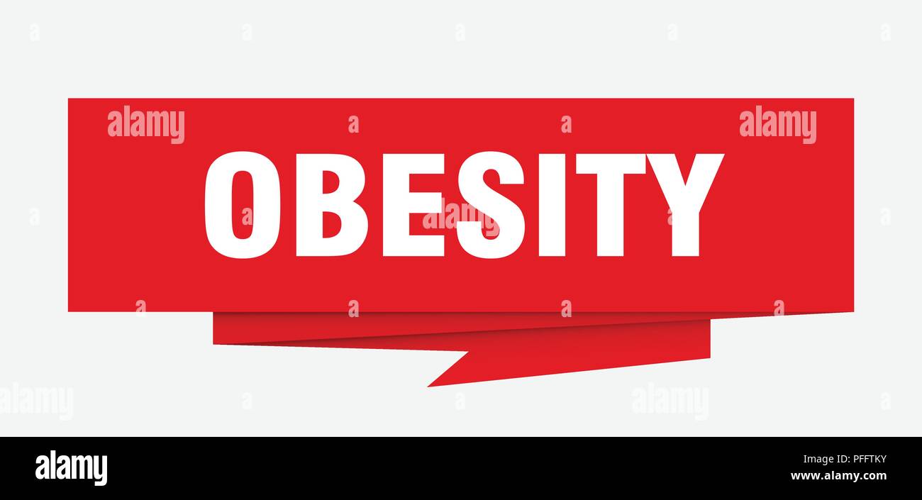 obesity sign. obesity paper origami speech bubble. obesity tag. obesity ...