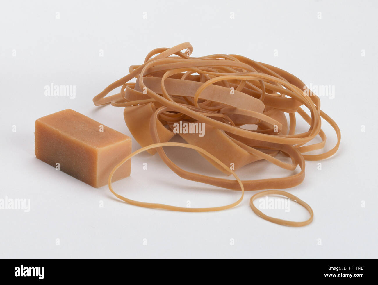 Rubber bands and rubber block Stock Photo - Alamy