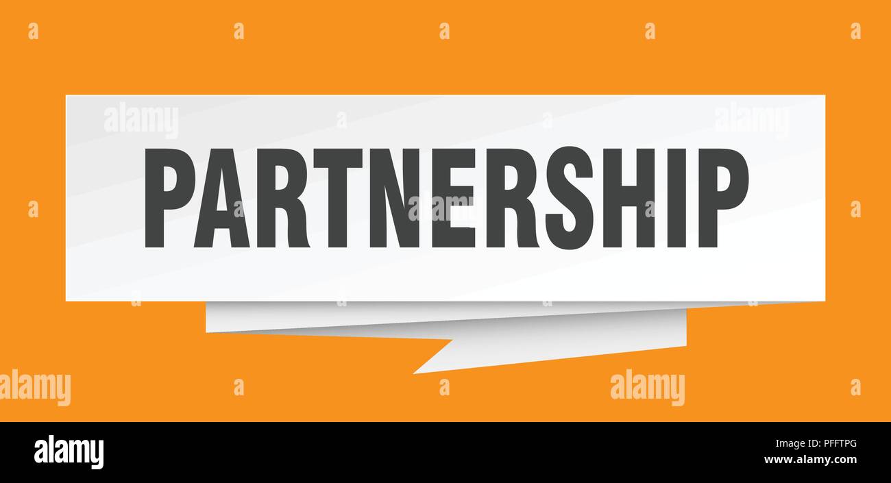 partnership sign. partnership paper origami speech bubble. partnership ...