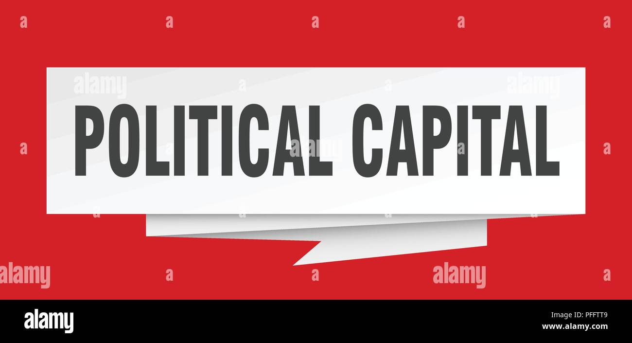 political capital sign. political capital paper origami speech bubble ...