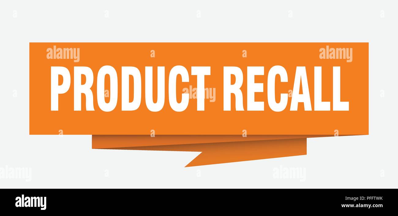product recall sign. product recall paper origami speech bubble ...