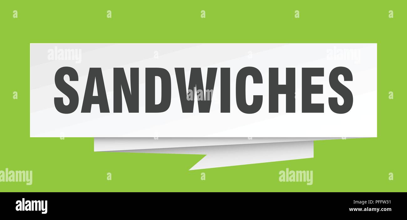 sandwiches sign. sandwiches paper origami speech bubble. sandwiches tag ...