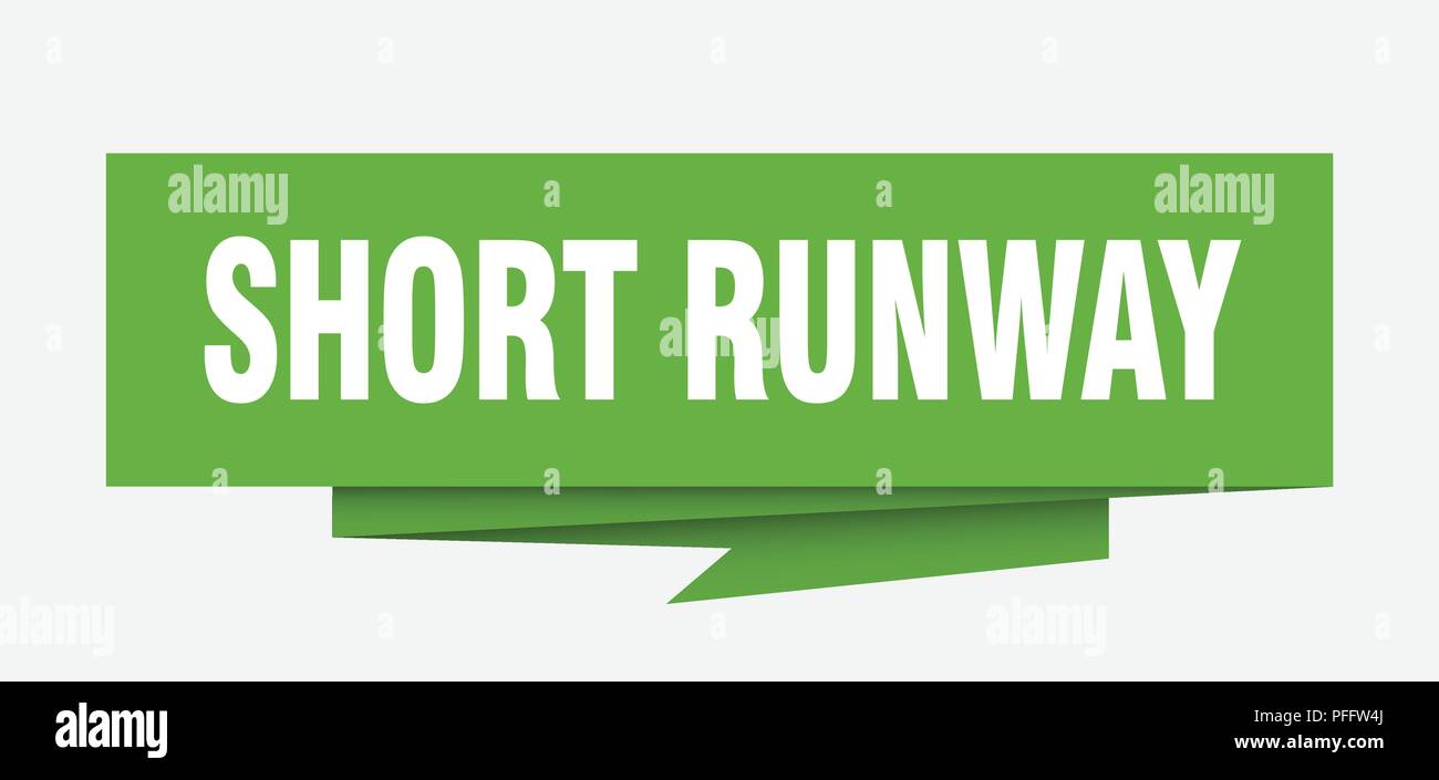 short runway sign. short runway paper origami speech bubble. short ...