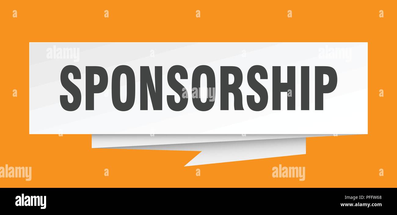sponsorship sign. sponsorship paper origami speech bubble. sponsorship ...