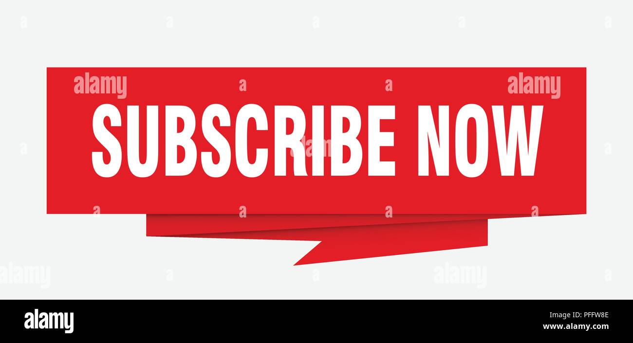 subscribe now sign. subscribe now paper origami speech bubble ...