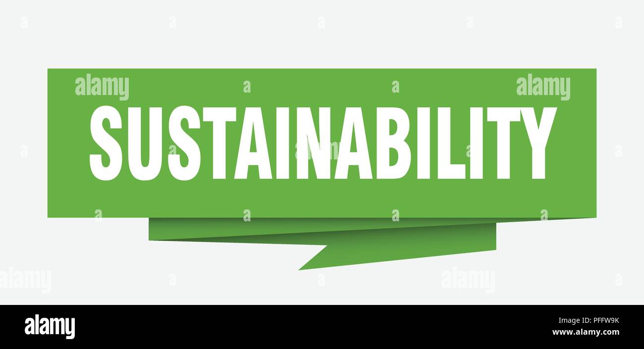 sustainability sign. sustainability paper origami speech bubble ...