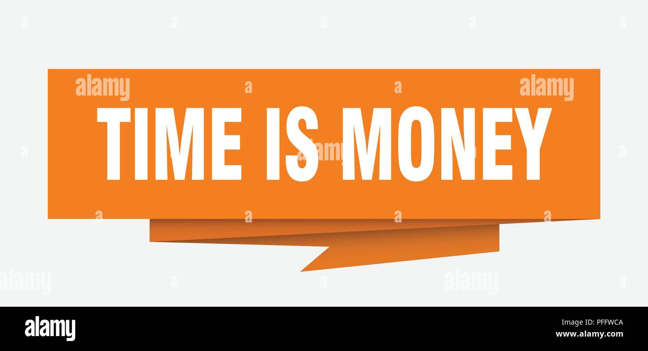 time is money sign. time is money paper origami speech bubble. time is ...