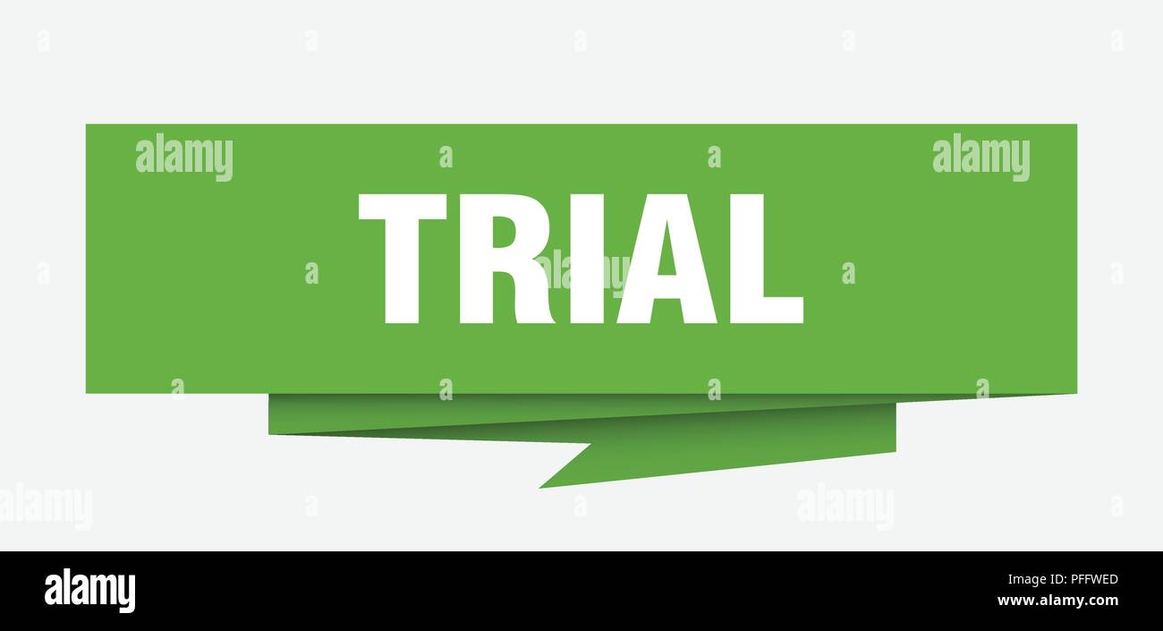 trial sign. trial paper origami speech bubble. trial tag. trial banner ...