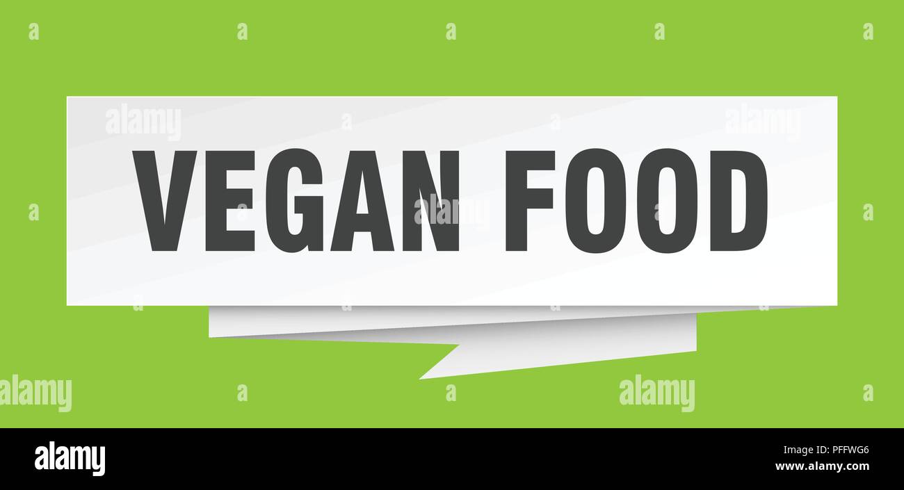 vegan food sign. vegan food paper origami speech bubble. vegan food tag ...