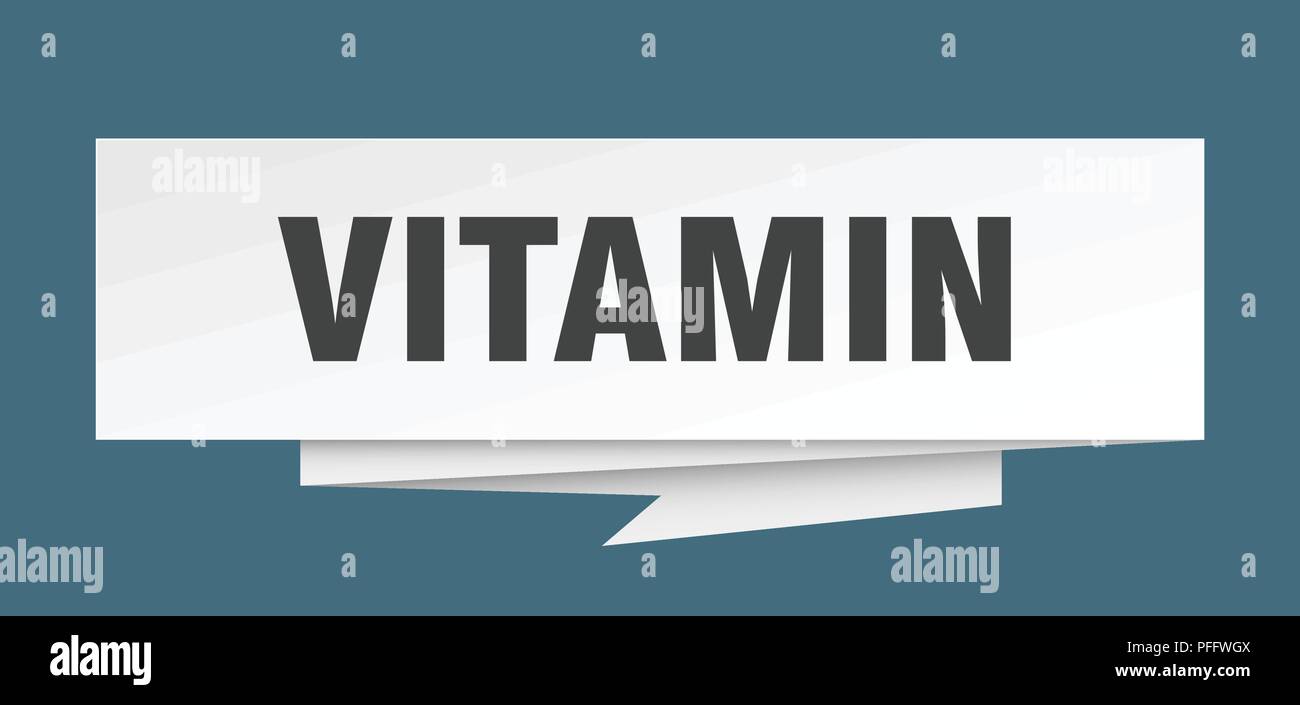 vitamin sign. vitamin paper origami speech bubble. vitamin tag. vitamin ...