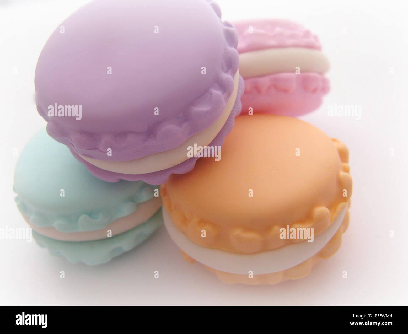 biscuit of different colors isolated on white Stock Photo - Alamy